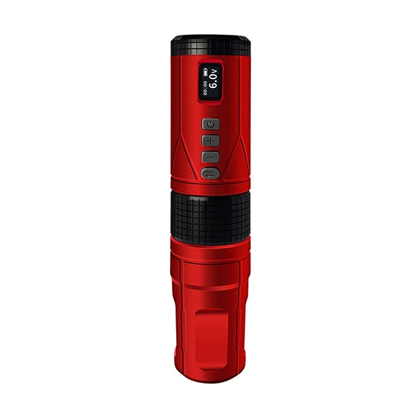 BRONC WIRELESS TATTOO PEN V8 Red 4 mm stroke sessiz pil ile çalışabilen ...